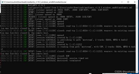 win10中使用ffmpeg和mediamtx 推流rtsp视频 mediamtx下载 csdn博客