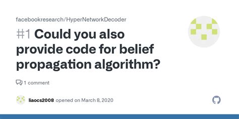 Could You Also Provide Code For Belief Propagation Algorithm Issue Facebookresearch