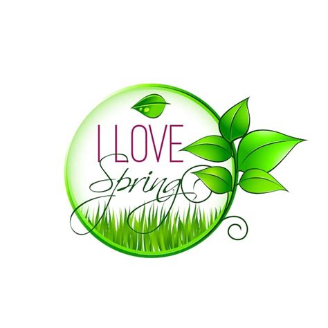 Premium Vector Springtime Green Leaf And Spring Grass Vector Icon