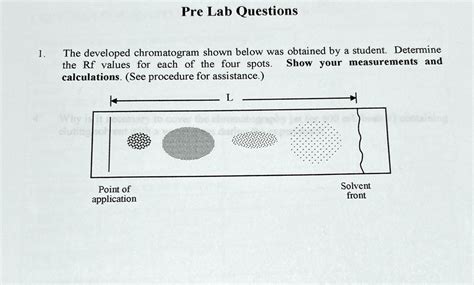 1 Pre Lab Questions The Developed Chromatogram Shown Below Was