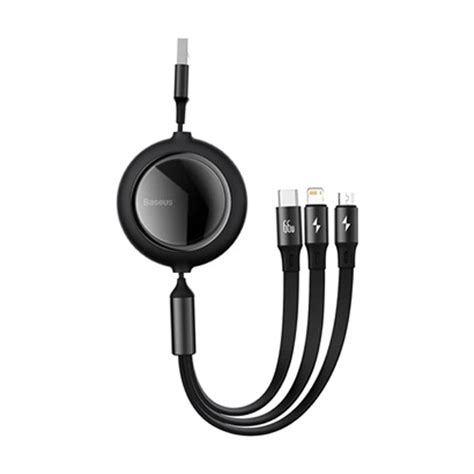 Baseus W Bright Mirror One For Three Retractable Data Cable Usb To M L C Price In Bangladesh