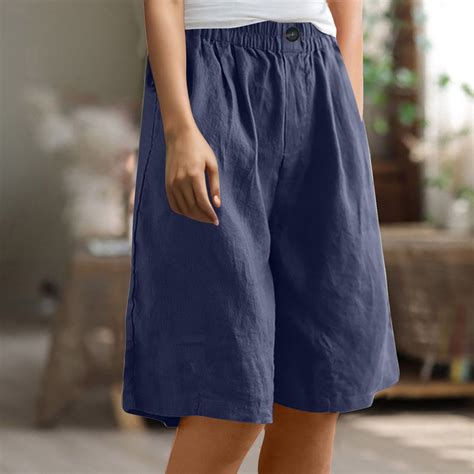 Xysaqa Bermuda Shorts For Women Casual Summer Womens Comfy Long Cotton