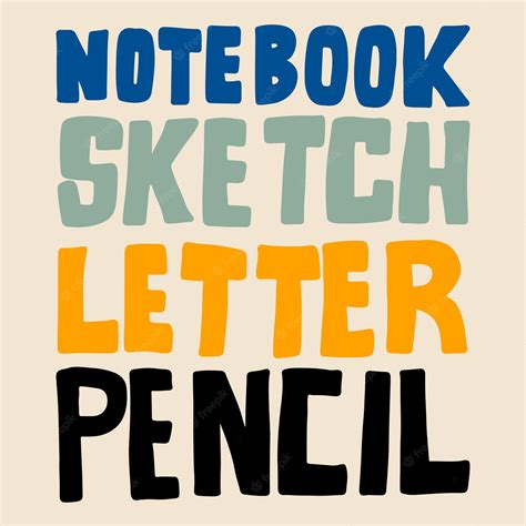 Premium Vector Hand Drawn Notepad And Sketch Lettering Design