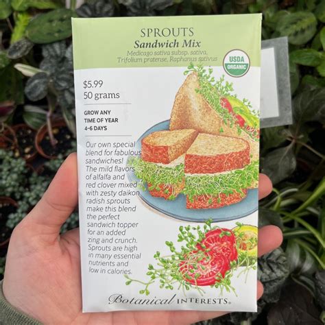 Botanical Interests Sprouts Sandwich Mix Organic Kleins Floral