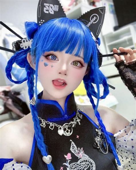 Xiaorouseeu On Instagram Blue Cosplay 🌈💙 Cosplay Makeup Kawaii