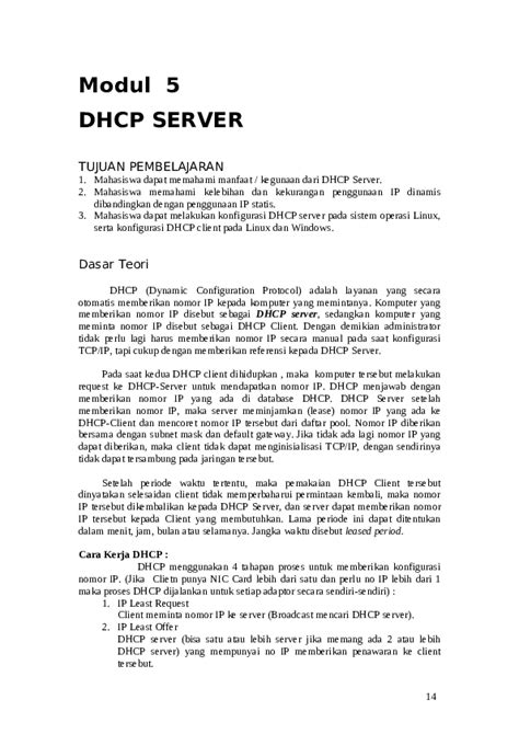 Pdf Modul 5 Dhcp Server