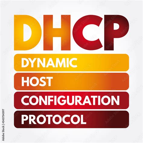 DHCP Dynamic Host Configuration Protocol Acronym Technology Concept Background Stock Vector