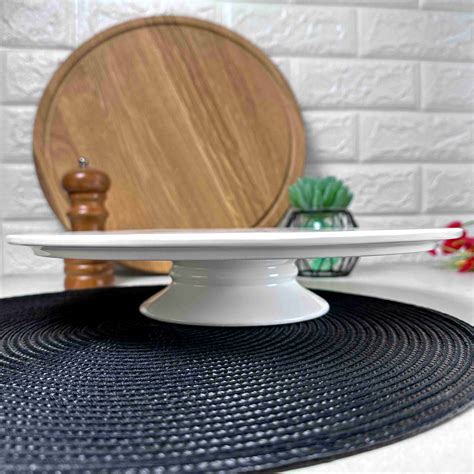 Велике біле порцелянове блюдо на ніжці 30 см Ardesto Imola Id 1845948582 ціна 678 ₴ купити