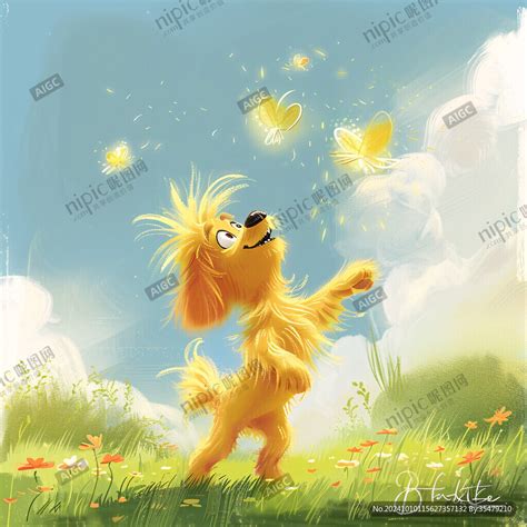 Ai创作图毛发迎风飘扬 开心小狗插画 欢跳的小狗 白云素材小狗 放风筝的小狗 毛茸茸卡通插画 小狗放风筝 毛毛狗迎春 小狗趣味插画 蓝天白云背景狗狗云朵 毛绒狗插画 欢蹦的小狗 儿童绘本狗插图