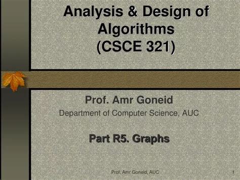 Ppt Analysis And Design Of Algorithms Csce 321 Powerpoint