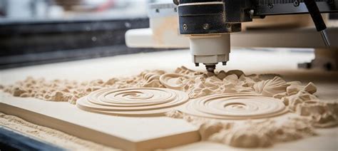 Premium Photo Precision Cnc Router Carving Detailed Design In Wood With Intricate Lines And