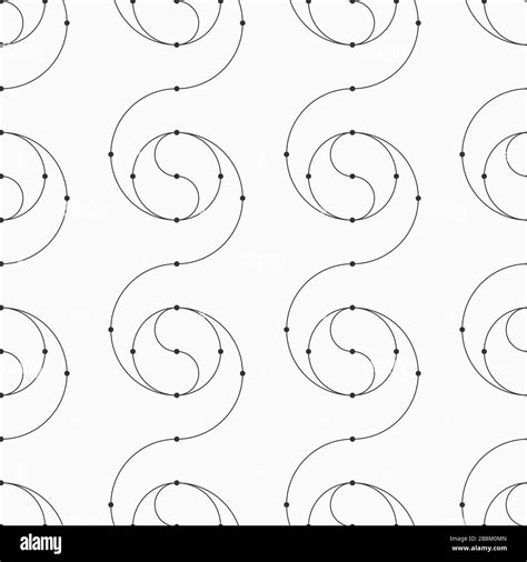 Abstract Seamless Pattern Of Connecting Circles And Rounded Lines Modern Stylish Texture