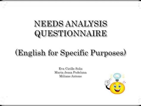 Needs Analysis Questionnaire Docx