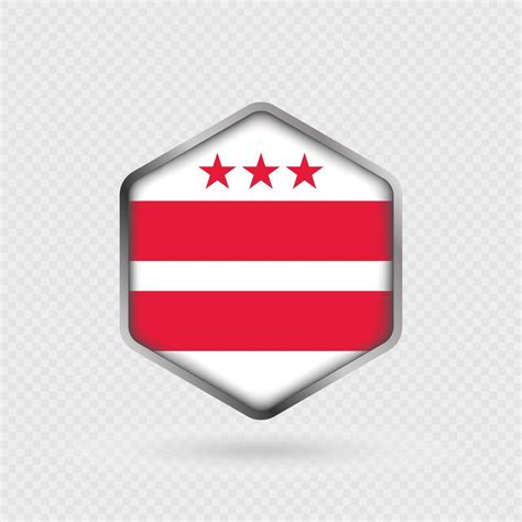 Washington Dc State Flag Icon In Hexagon Shape 66780744 Vector Art At Vecteezy