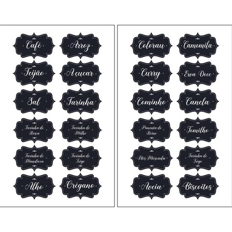 Etiqueta Adesiva Para Potes De Mantimentos E Temperos Em Promoção