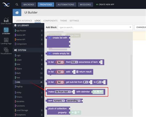 How To Use Split Function In Ui Builder Ui Builder Backendless Support