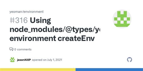 Using Nodemodulestypesyeoman Environment Createenv · Issue 316