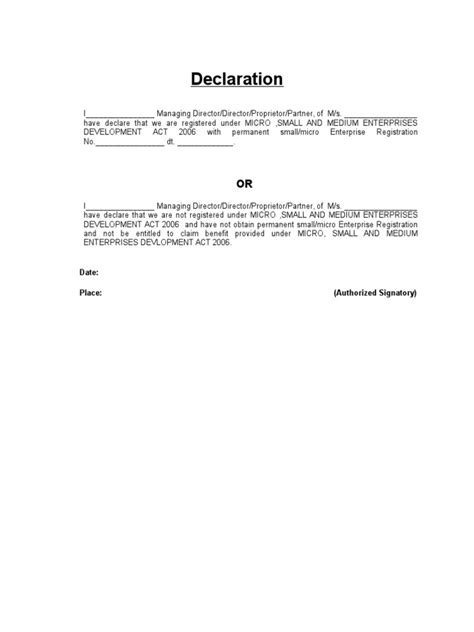 Msme Declaration Pdf Pdf