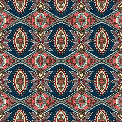 Premium Vector Geometry Vintage Floral Seamless Pattern