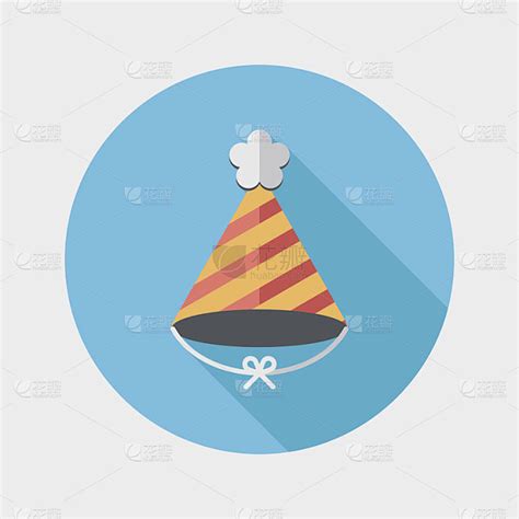 生日帽与长影扁平图标eps10