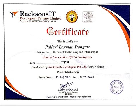 My Internship Experience In Data Science And Ai Pallavi Dongare
