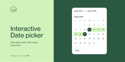 Interactive Multi Select Date Picker Figma