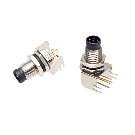 M8 Male Pcb Mount Connector 90 Degree Pcb Mount M8 Connector Right