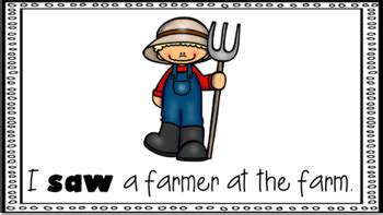 Sight Word Book Emergent Reader Saw By Kinesthetic Classroom Tpt