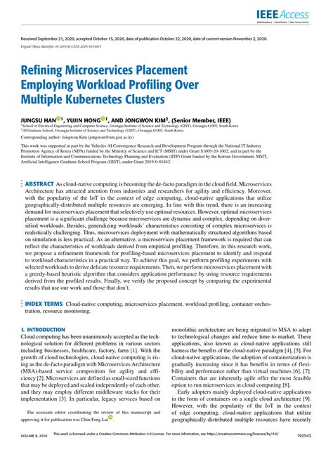 Pdf Refining Microservices Placement Employing Workload Profiling Over Multiple Kubernetes