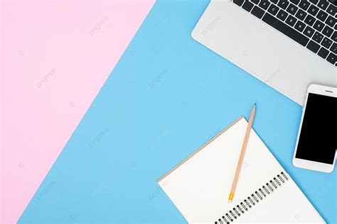 사무실 책상 작업 공간 Wo 사무실 책상 작업 공간의 평평한 상단 보기 목업 사진 노트북이 있는 작업 공간의 평평한 상단 보기 목업 사진 배경 및 무료 다운로드를위한 그림