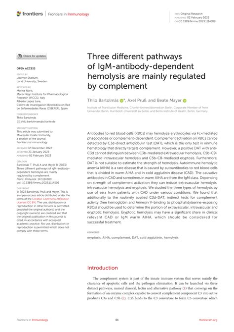 Pdf Three Different Pathways Of Igm Antibody Dependent Hemolysis Are
