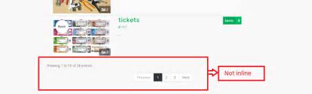 Html Bootstrap Data Table Showing And Pagination Not Inline Stack
