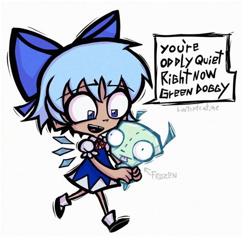 Linterteatime Cirno Gir Invader Zim Invader Zim Touhou Babe Girl Alien Blue Eyes