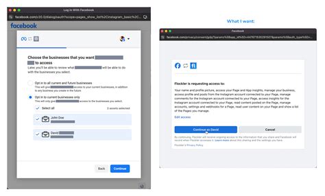 Facebook Graph API Shows A Complex Multi Step Dialog To Grant OAuth Access A Web Service We