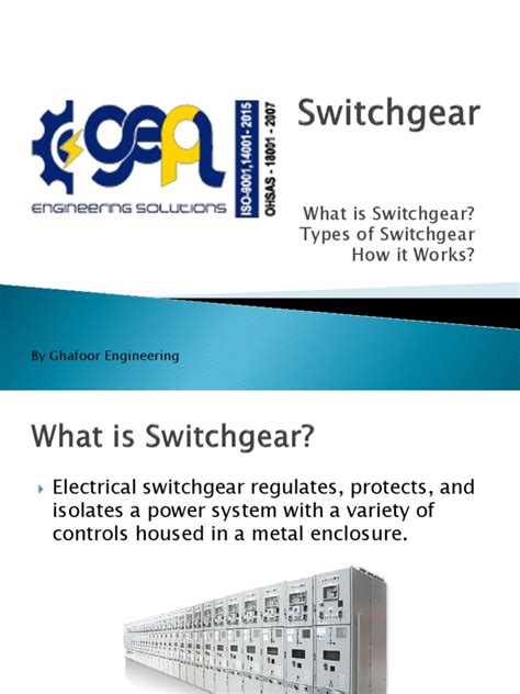 Overview Of Switchgear Types Pdf Computers