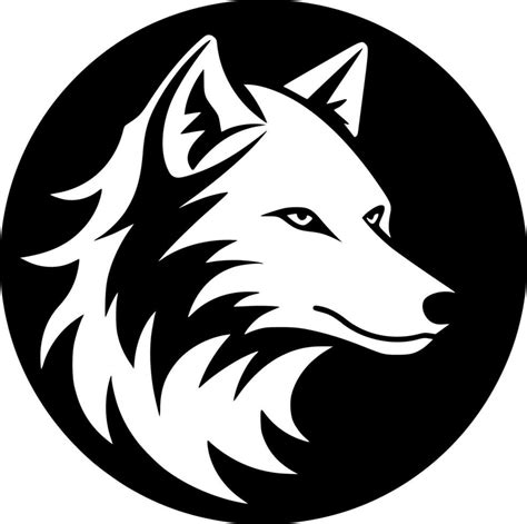Wolf Black And White Vector Illustration 24148450 Vector Art At Vecteezy