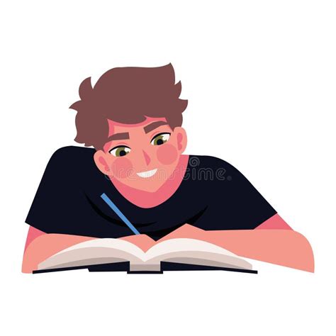 Man Writing In A Notebook Stock Vector Illustration Of Adult 292739243