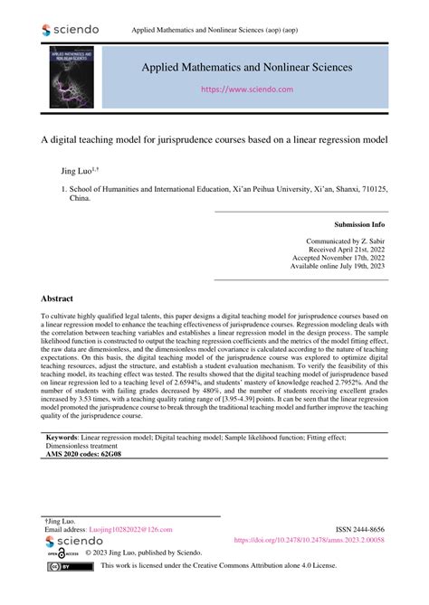 Pdf A Digital Teaching Model For Jurisprudence Courses Based On A