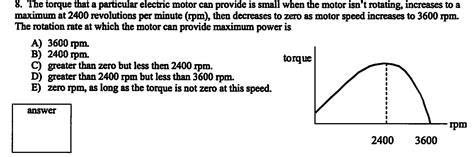 Solved The Torque That A Particular Electric Motor Can Chegg Com