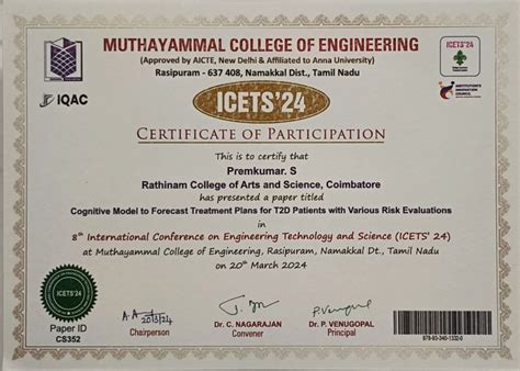 Premkumar Sakthivel On Linkedin Icets Icets Science Technology