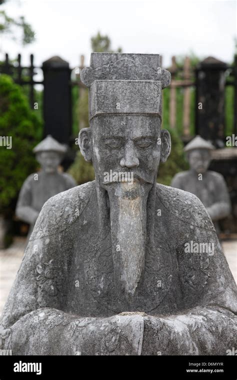 Hue Vietnam A Statue On The Grounds Of The Tomb Of Emperor Minh Mang