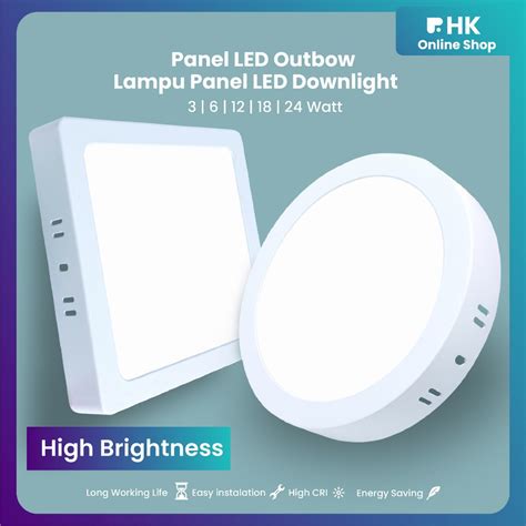 Jual HK Lampu Downlight LED Panel Lampu Panel LED Outbow Kotak 6W 12W 18W 24W Shopee Indonesia
