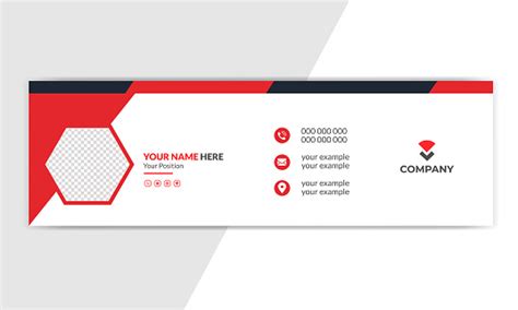 전자 메일 서명 템플릿 디자인입니다 회사 메일 비즈니스 전자 메일 서명 배너입니다 저자 사진이 있는 비즈니스 이메일 서명은 현대적이고 최소한의 레이아웃을 배치합니다 서명