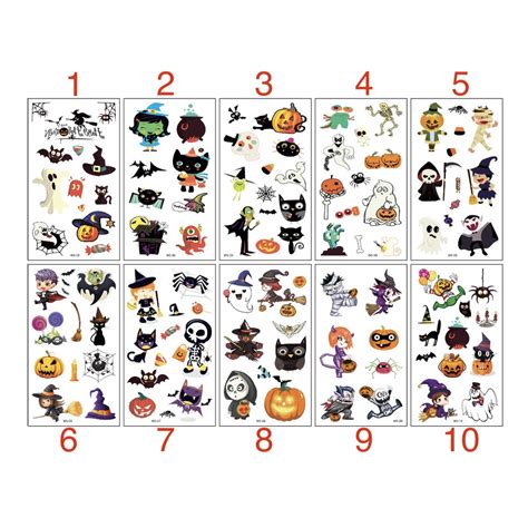 Halloween Nail Tatto Tattoo สำหรับเด็ก การ์ตูน คาแรคเตอร์ แทททู ติดเล็บ สติกเกอร์เล็บแบบลอกน้ำ