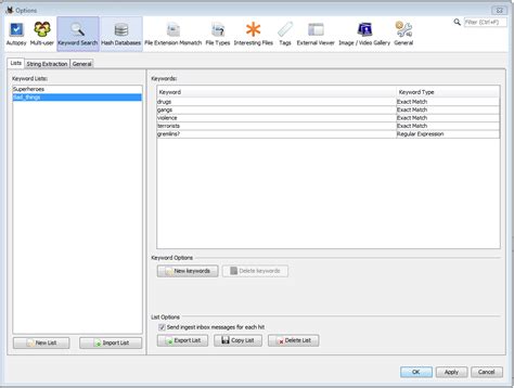 Autopsy User Documentation Keyword Search Module