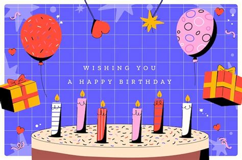 손으로 그린 생일 축하 배경 무료 벡터