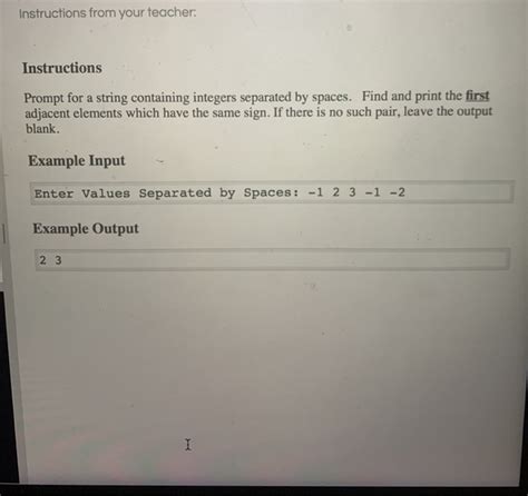 Solved Instructions From Your Teacher Instructions Prompt