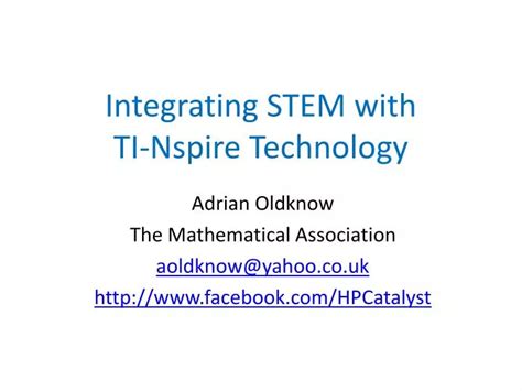 PPT Integrating STEM With TI Nspire Technology PowerPoint Presentation ID
