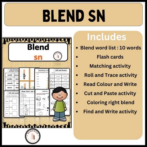 Blends Worksheets Phonics Word Work Activities S Blends Sn Blend No Prep