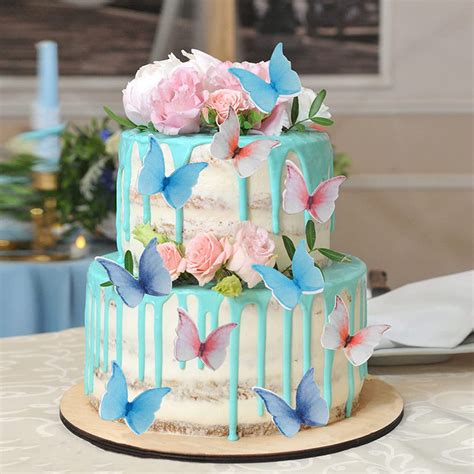 Годни за консумация вафлени хартиени пеперуди Комплект от 48 лилави цветни декорации за торти